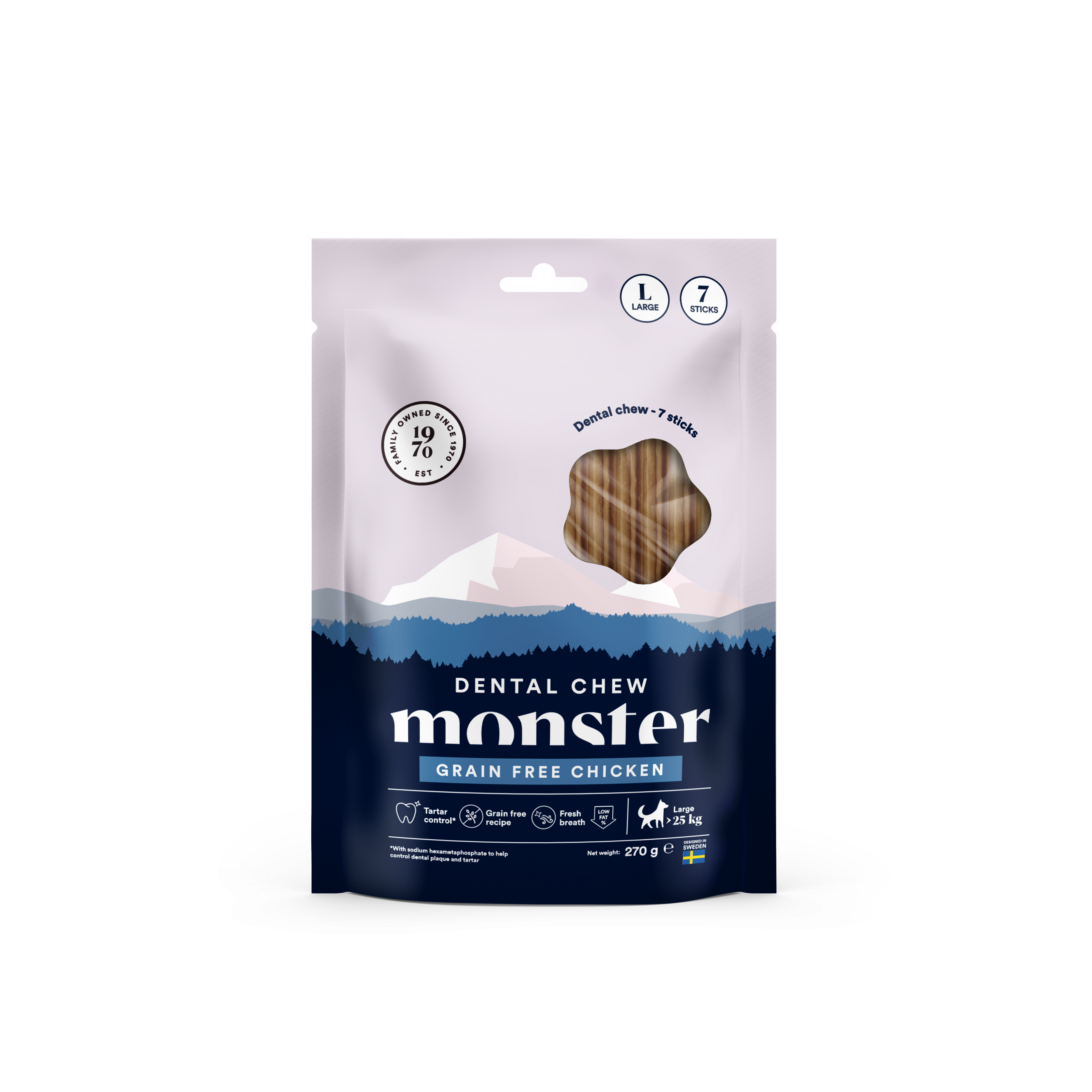 Monster Pet Food Dog Dental Chew Grain Free Chicken Week | ZOO.se