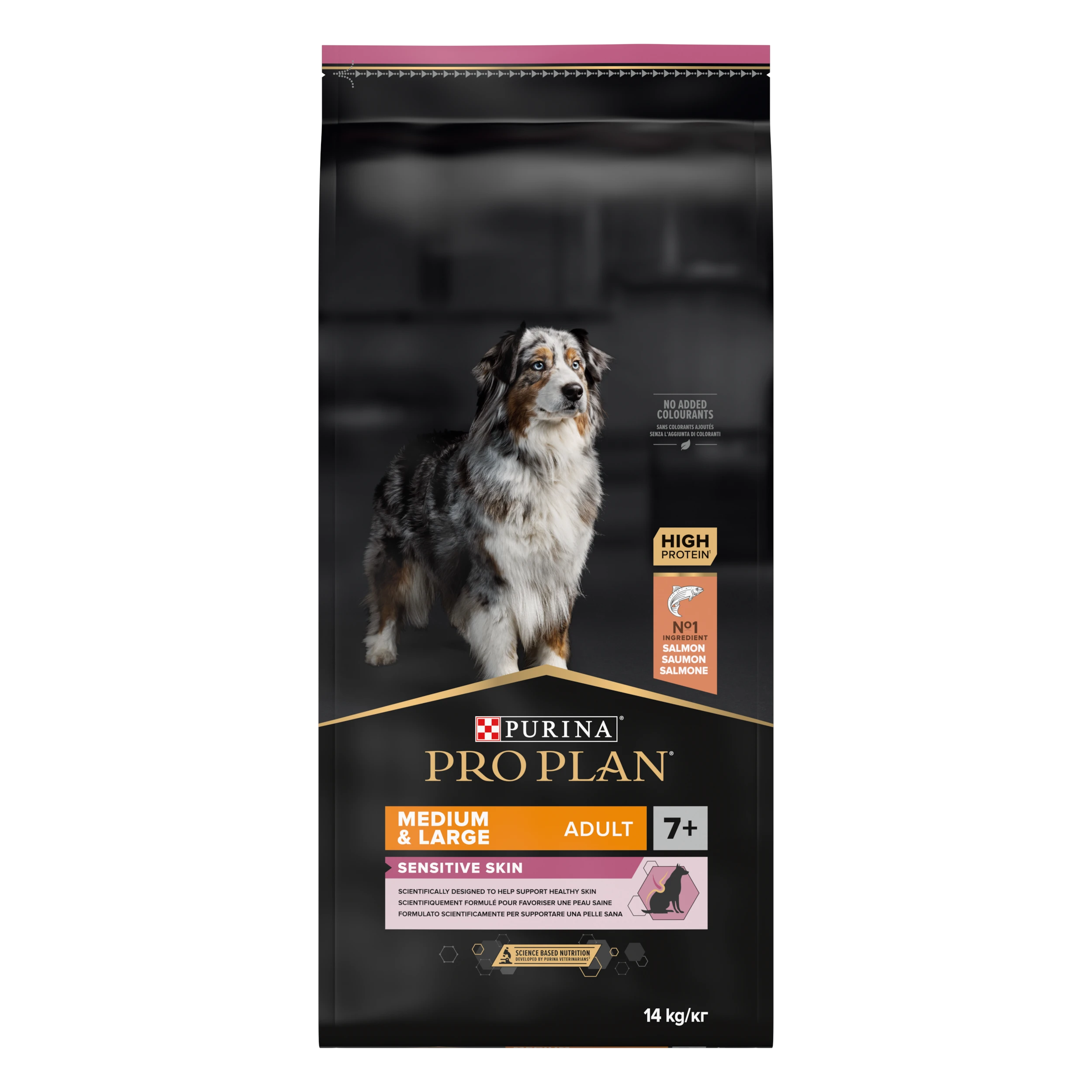 Purina Pro Plan OptiDerma Adult 7+Sensitive Skin Medium & Large Black ...