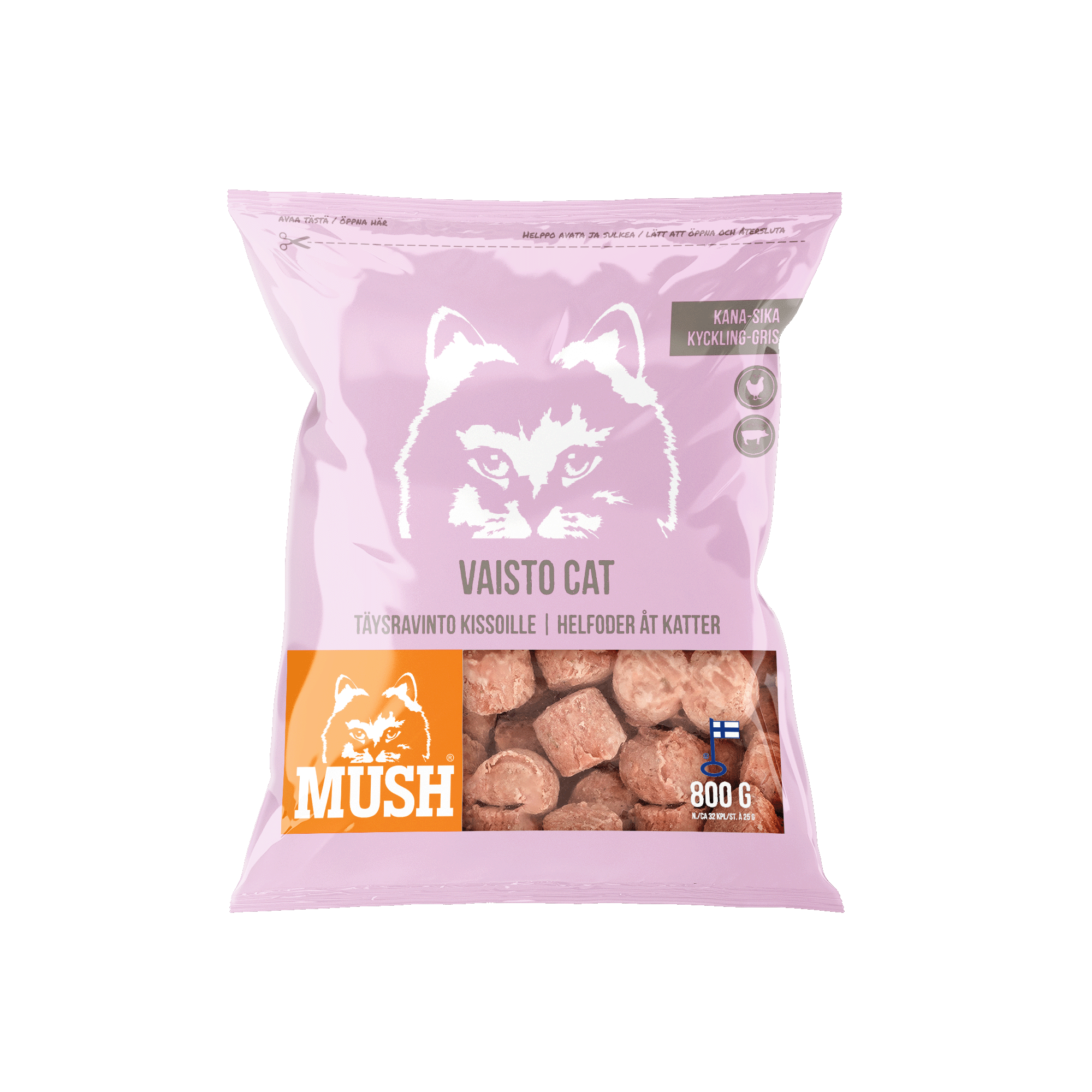 Mush Vaisto Cat Kyckling-Gris | ZOO.se