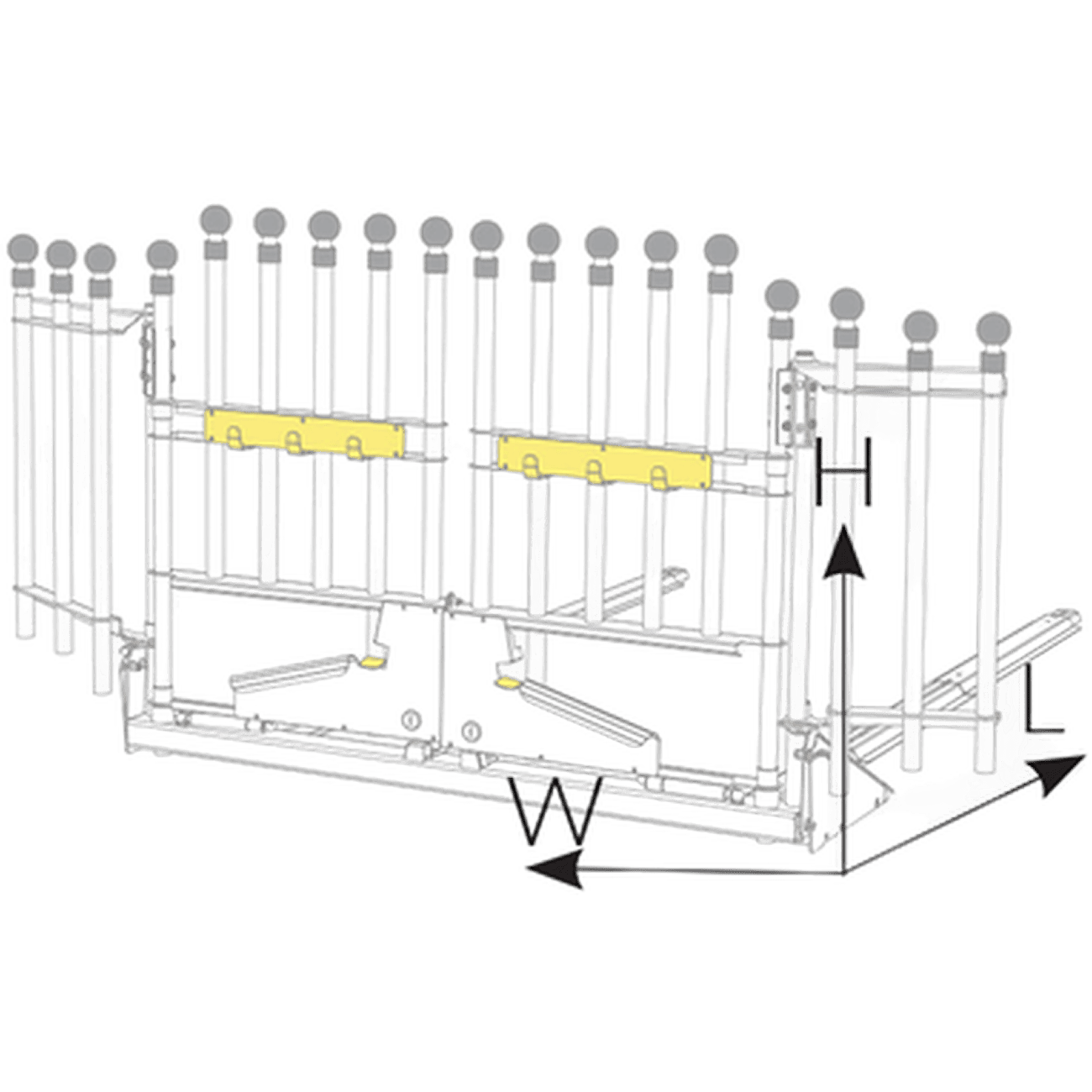 Variogate Double 90-128x55,5-96 Dubbel Bilgrind | ZOO.se