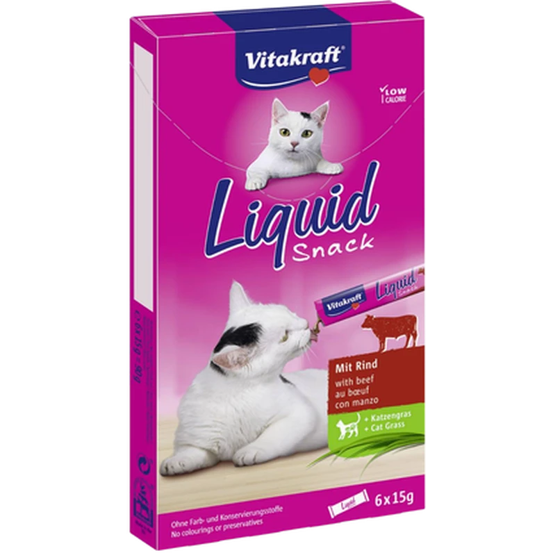 Vitakraft Cat Liquid-Snack Beef & Inulin Pink 6-pack-15 g | ZOO.fi