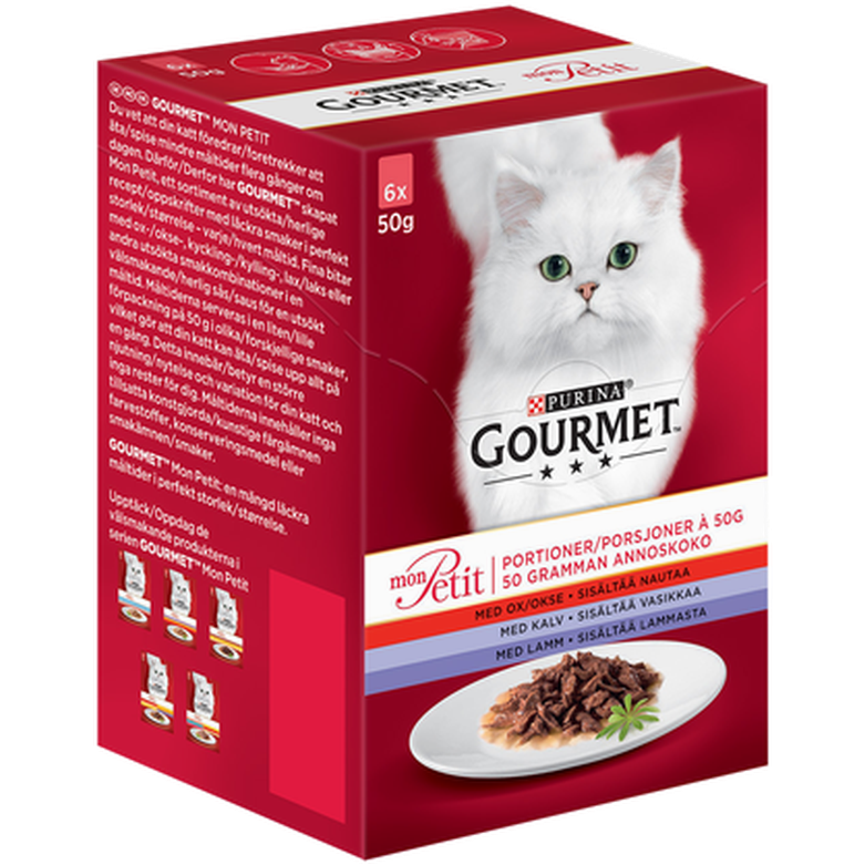 Purina Gourmet Gold Mon Petit Beef/Veal/Lamb 50 g x 6 stk. | ZOO.no